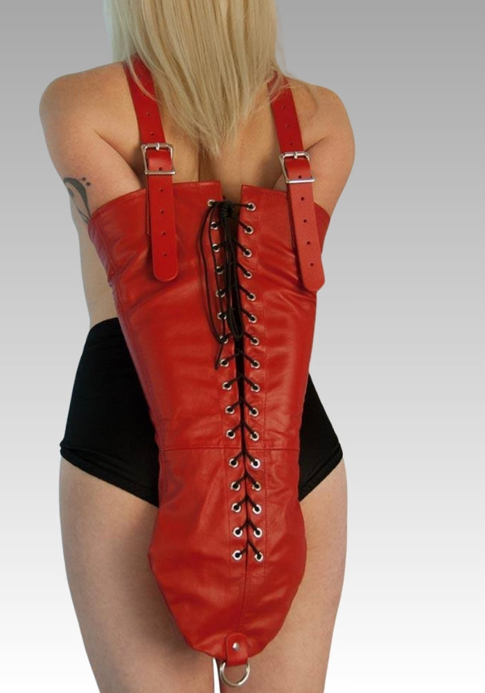 Arm Binder Bondage Restraint - Adjustable Leather Armbinder Sleeve