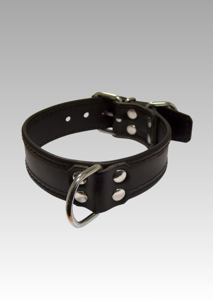 Leather Bondage Boy Collar - Locking Submissive Slave Neck Restraint