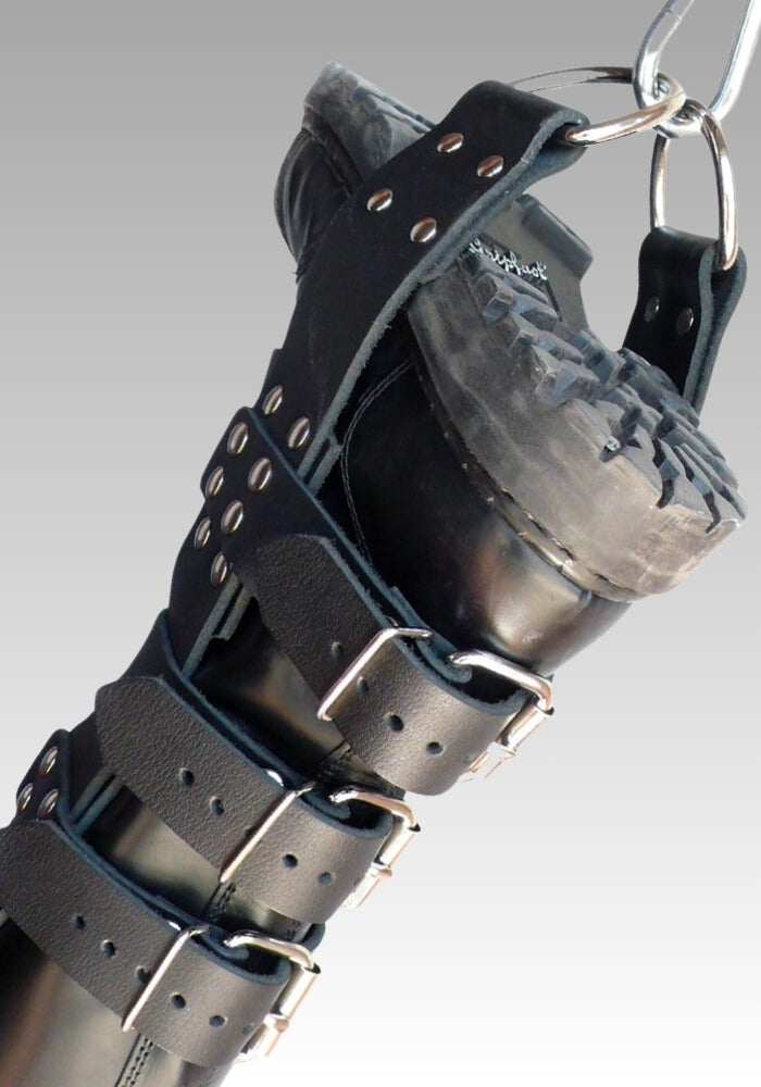 Leather Boot Suspension Cuffs - BDSM Bondage Restraint Gear